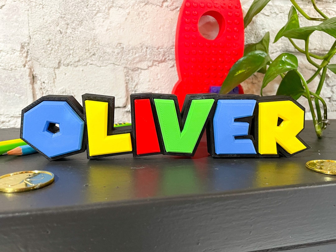 Custom Mario Style Name Sign | Personalized Desk Sign | Boy Gift for ...