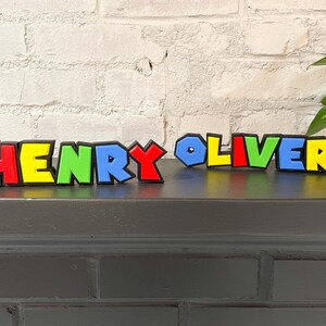 Custom Mario Style Name Sign | Personalized Desk Sign | Boy Gift for ...