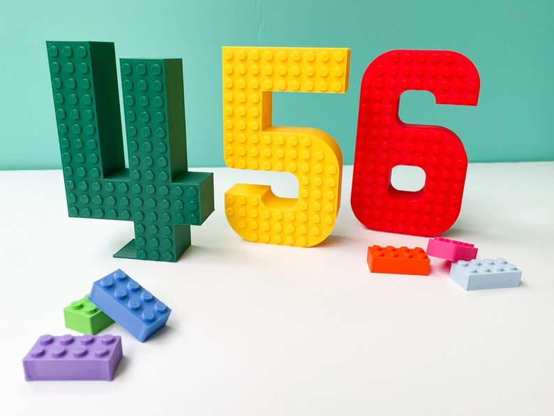 Large Number Birthday Brick Sign Kids Birthday Decor - Etsy