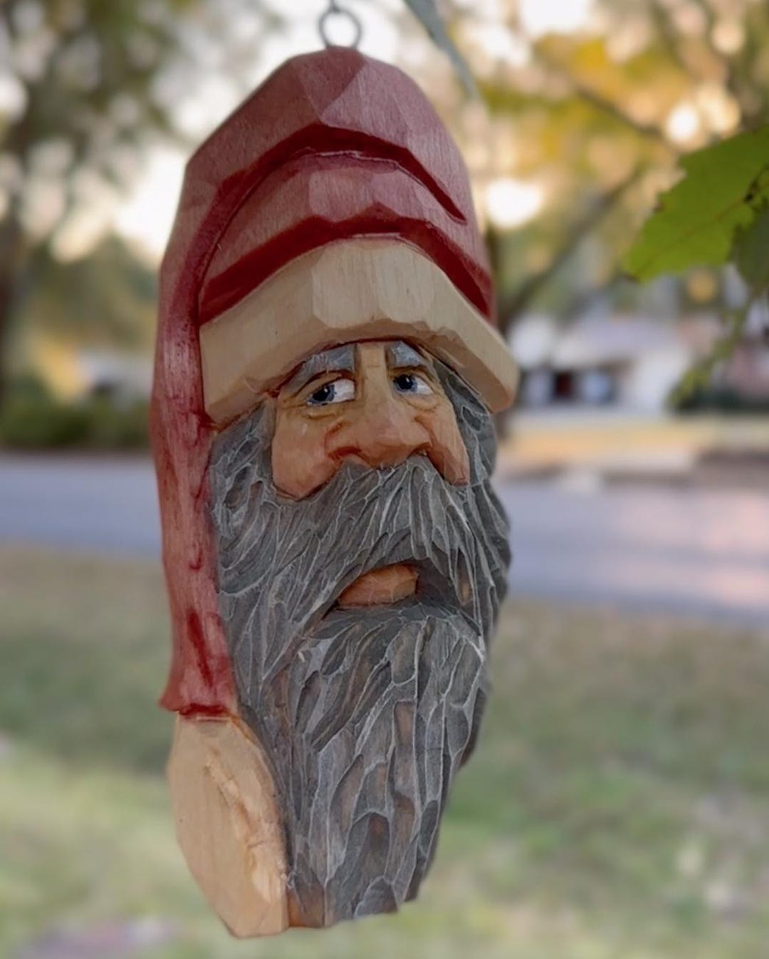 Hand Carved Santa Ornament - Etsy