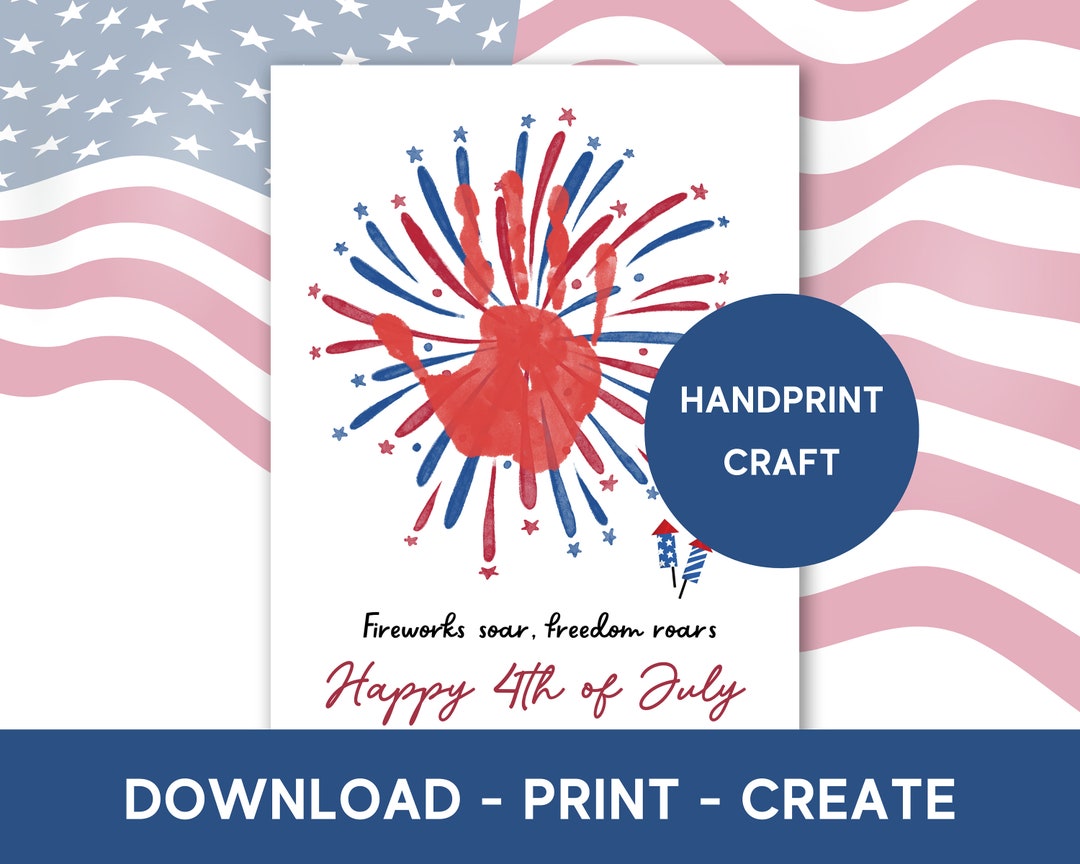 Fourth of July Handprint Art • Independence Day Patriotic Activity ...