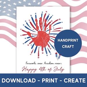 Fourth of July Handprint Art • Independence Day Patriotic Activity ...