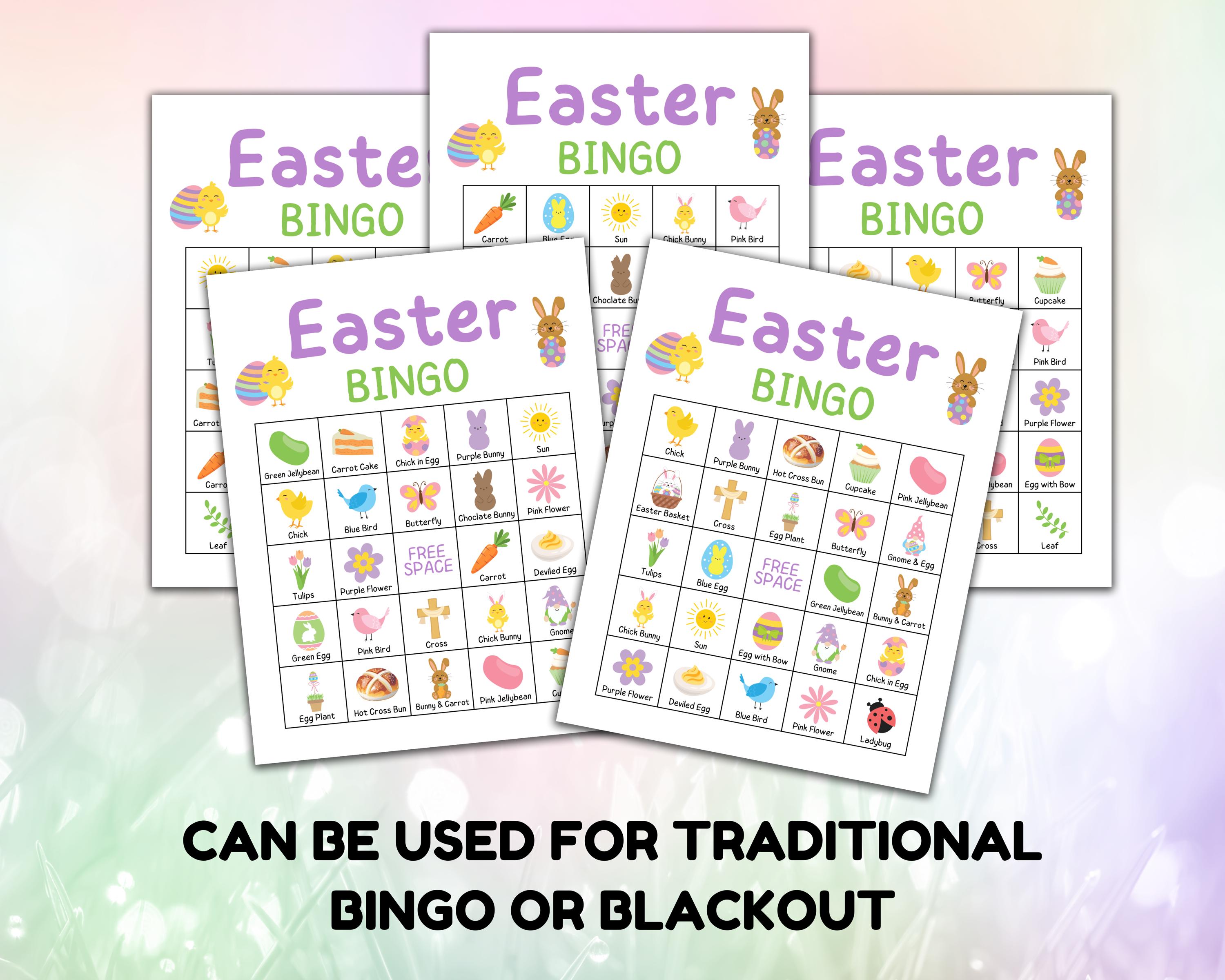 Easter Bingo, 100 Easter Bingo Cards, Printable Easter Activity for ...