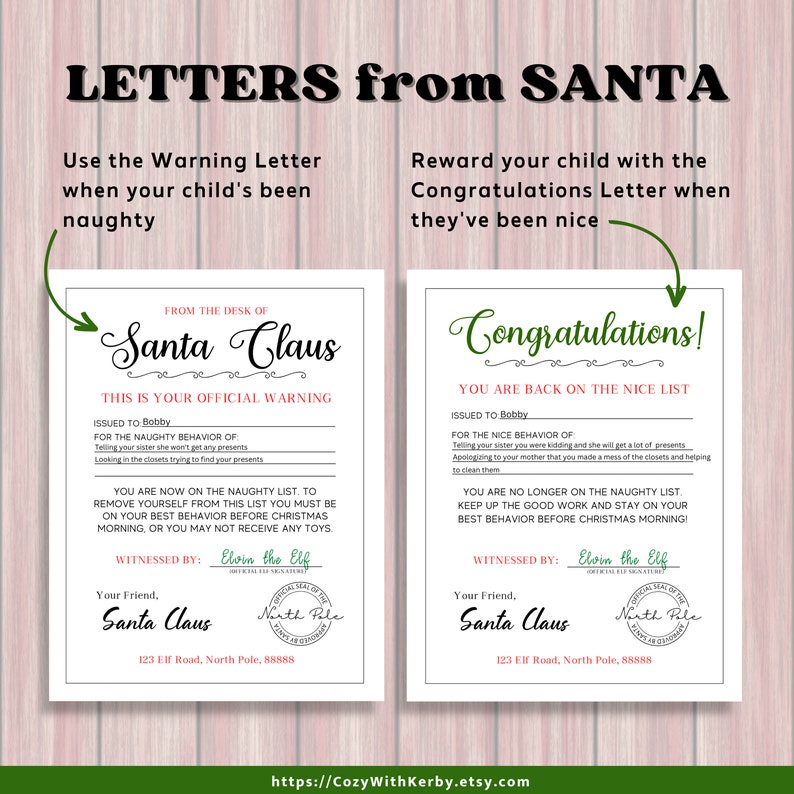 Editable Santa Warning Letter Printable Naughty List Letter Back on the ...