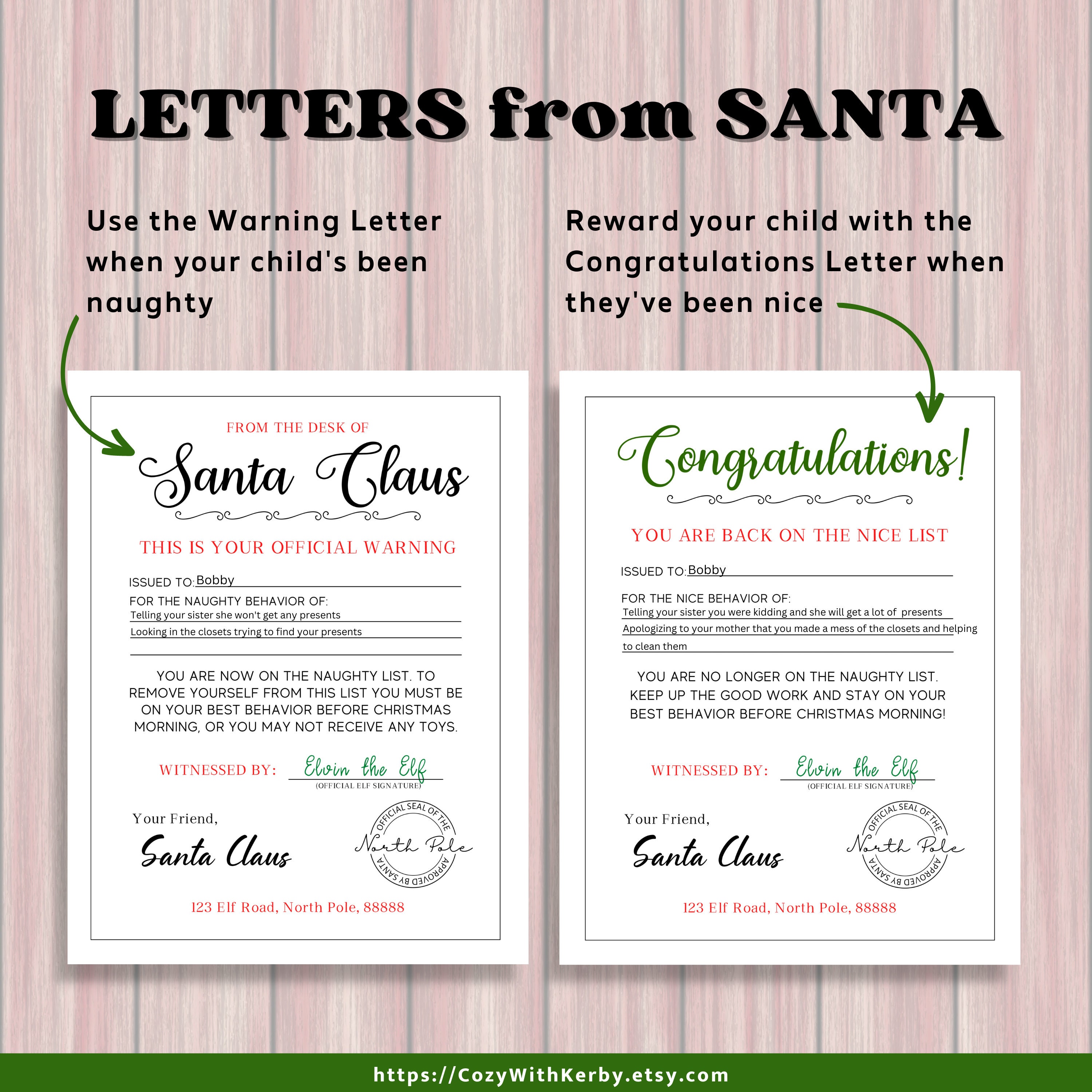 Editable Santa Warning Letter Printable Naughty List Letter Back on the ...