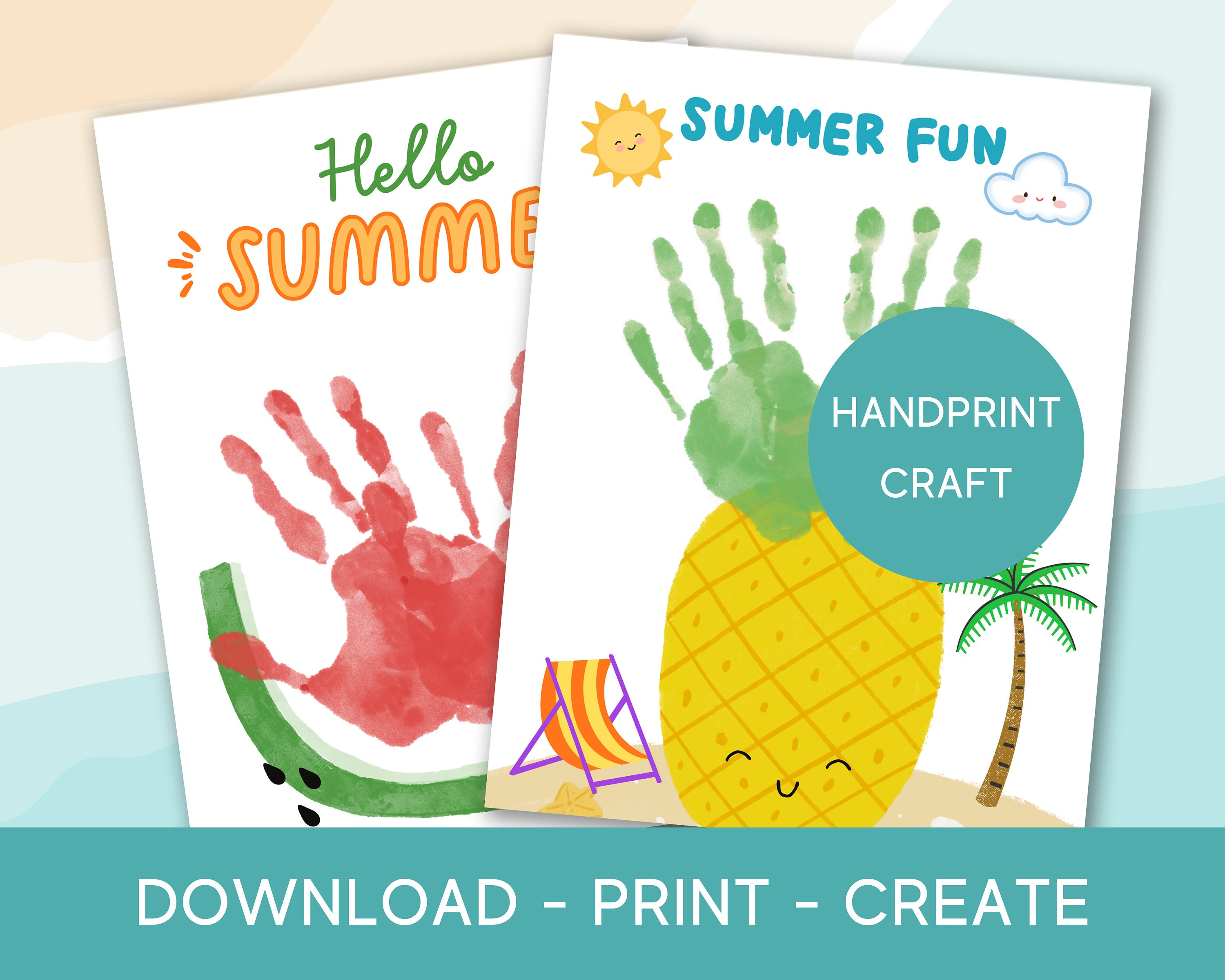 Summer Handprint Art Fun Handprint Craft for Summer Handprint Craft ...