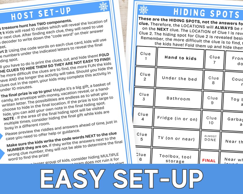 Winter Scavenger Hunt for Kids Printable Indoor Game Treasure Hunt ...