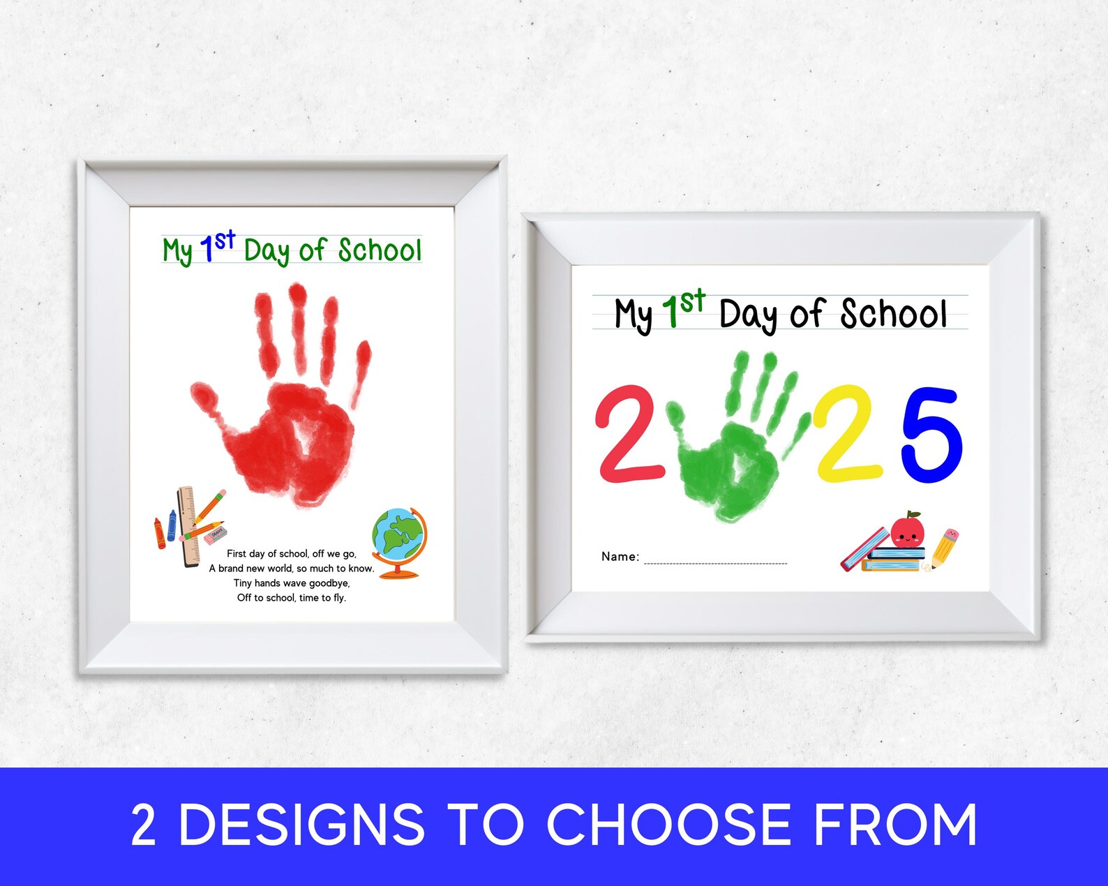 First Day of School Handprint Art • Back to School Craft • Handprint ...