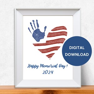 Memorial Day Handprint Art • Memorial Day Patriotic Activity ...