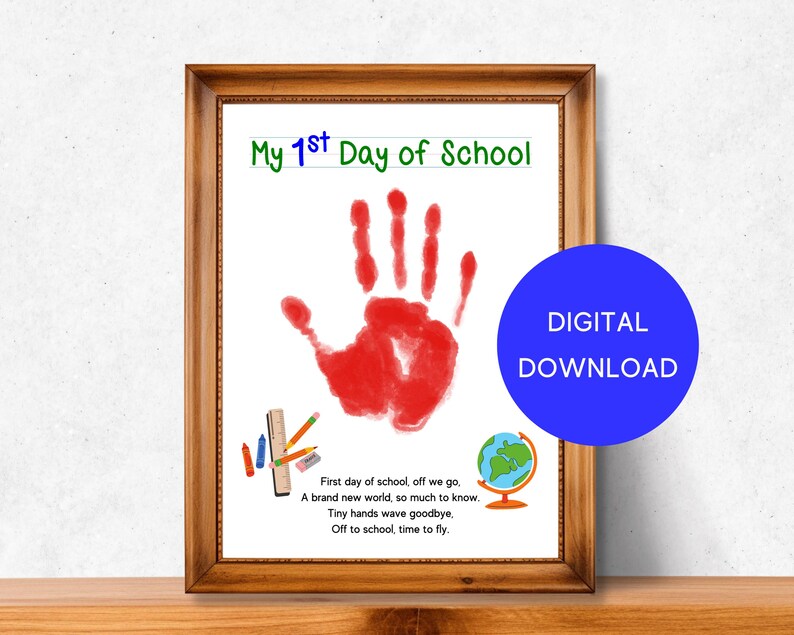 First Day of School Handprint Art • Back to School Craft • Handprint ...