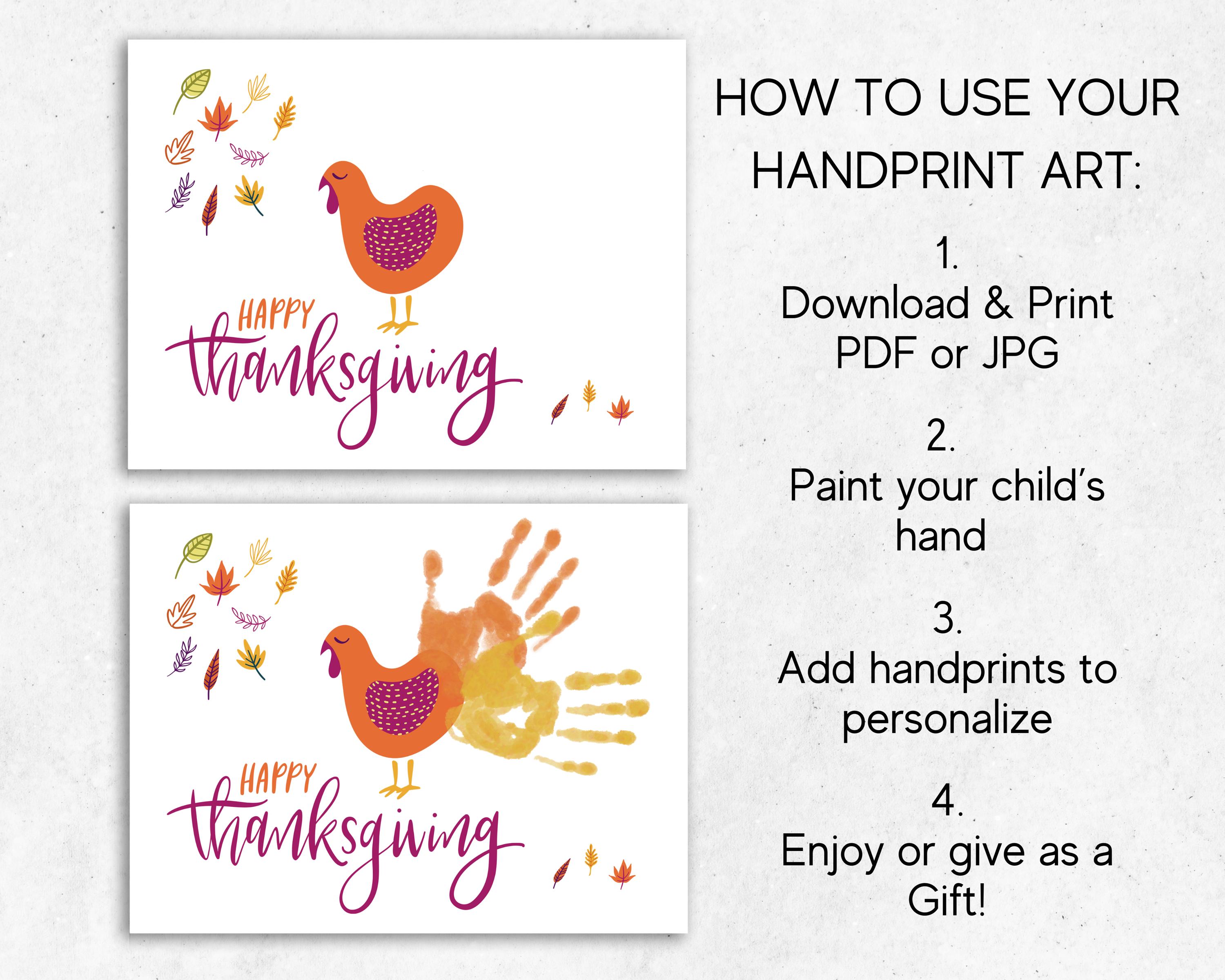 Thanksgiving Handprint Art • Fall Handprint Craft • Homeschool ...