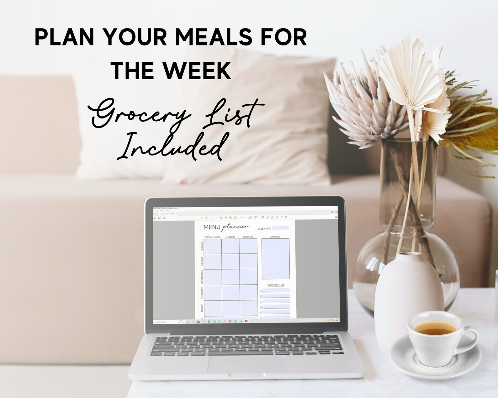 Weekly Menu Planner, Meal Planner Printable, Grocery Planner, Shopping ...