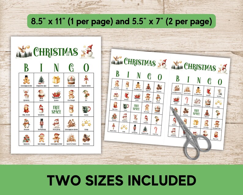 Christmas Bingo Game Printable Activity for Family, Kids, Teens ...