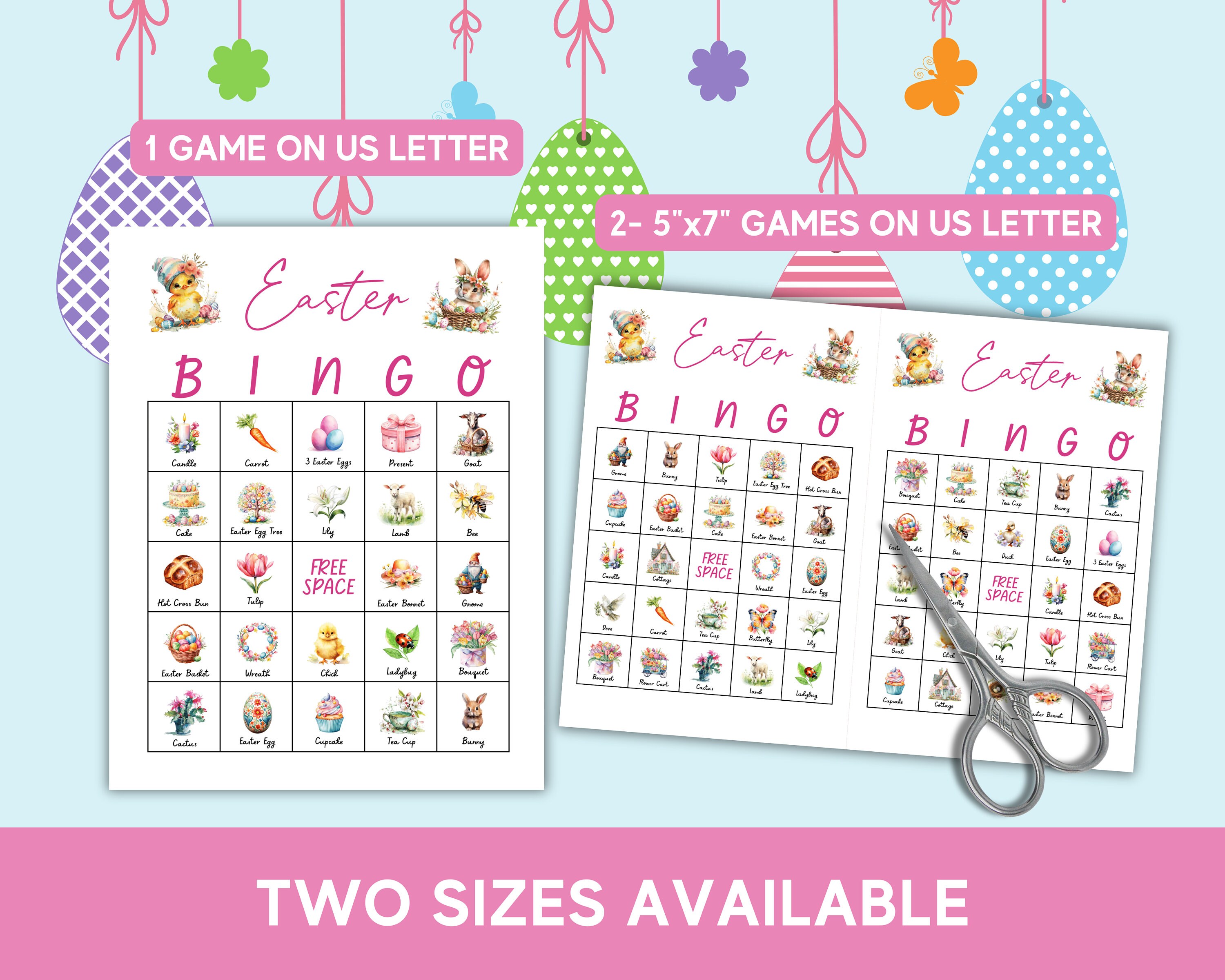Easter Bingo Printable • 50 Unique Bingo Cards • Activity for Kids ...