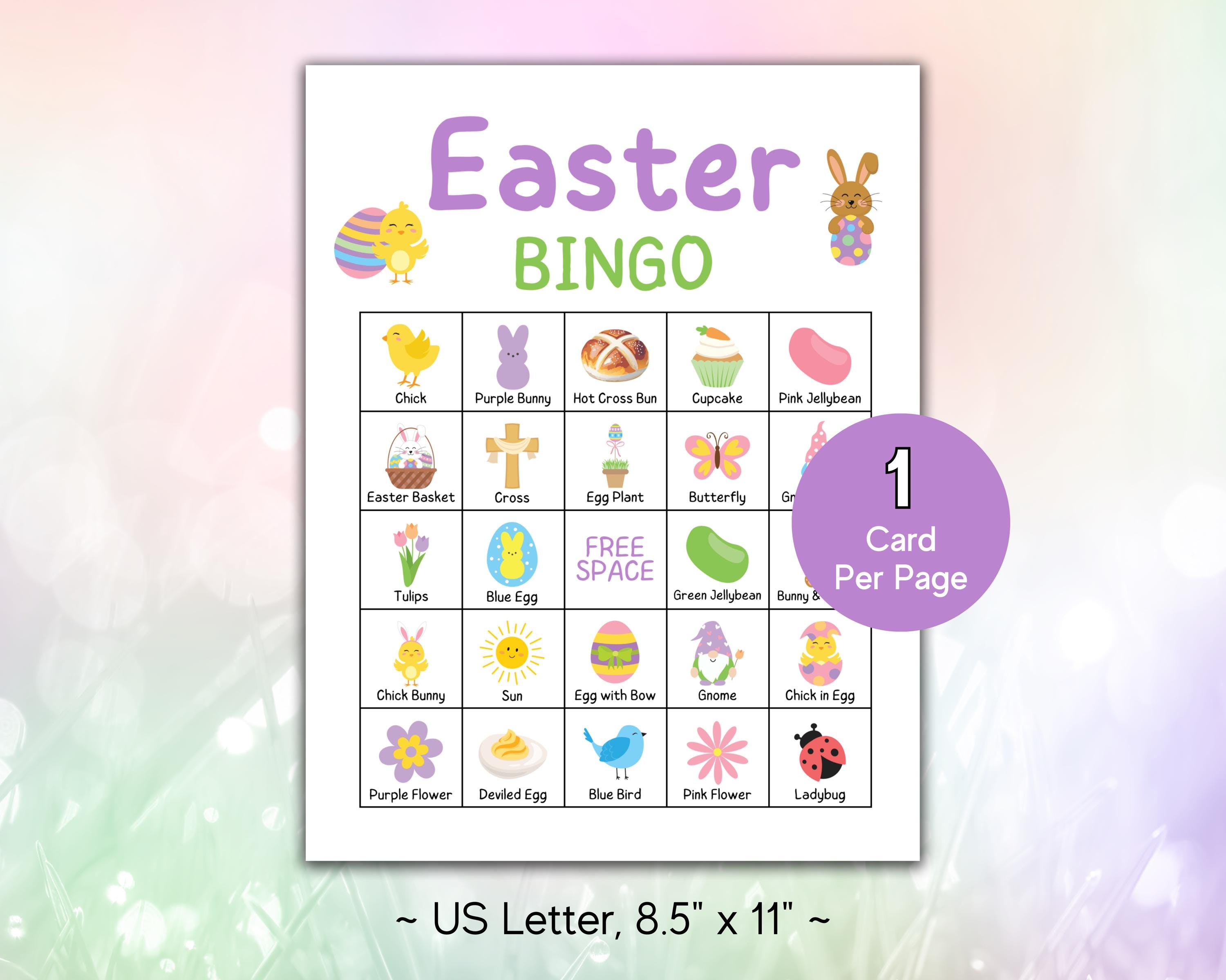 Easter Bingo, 100 Easter Bingo Cards, Printable Easter Activity for ...