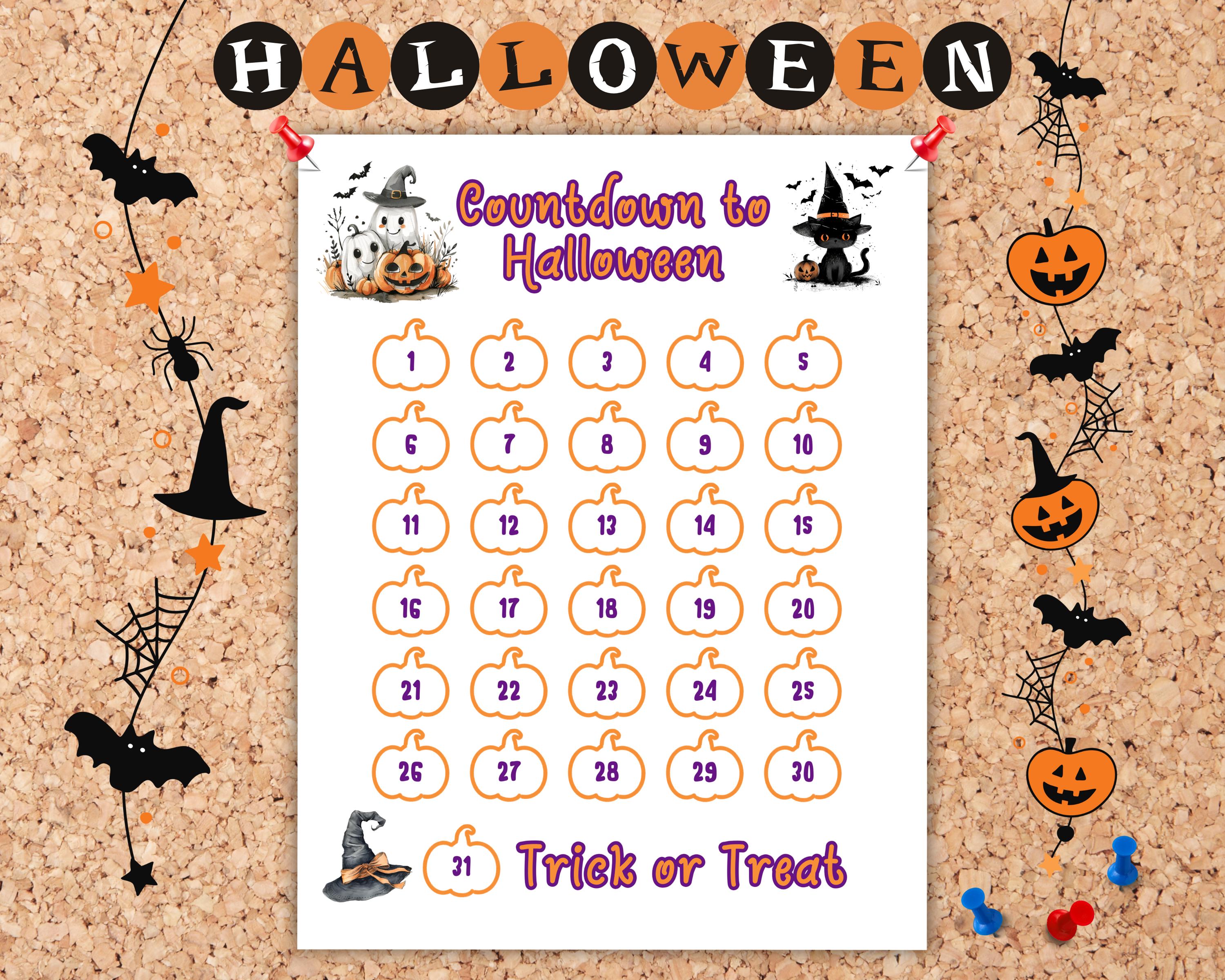 Halloween Countdown Calendar • Classroom Halloween Decor • Halloween ...