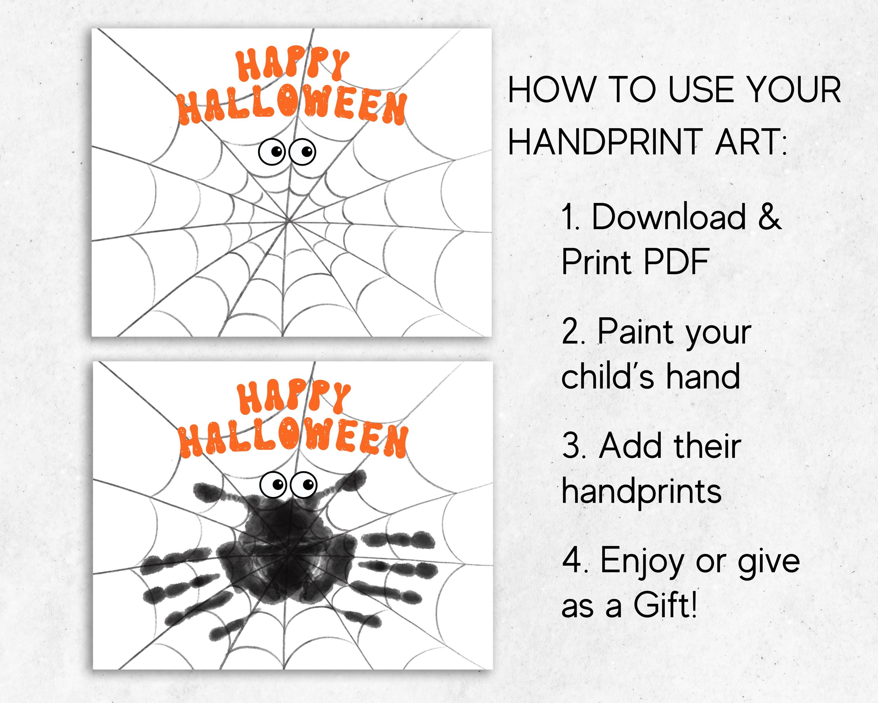 Halloween Handprint Art Craft • Printable Craft • Handprint Halloween ...