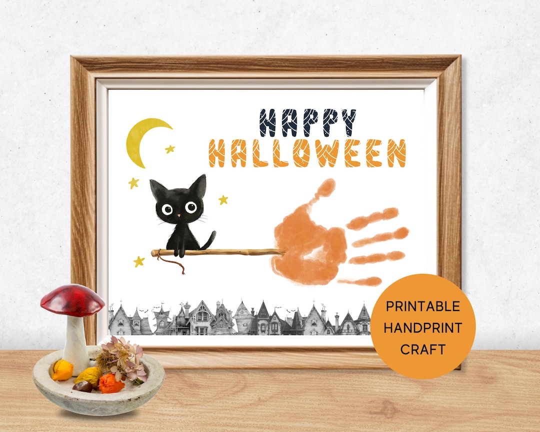 Halloween Handprint Art Craft • Printable Craft • Handprint Halloween ...