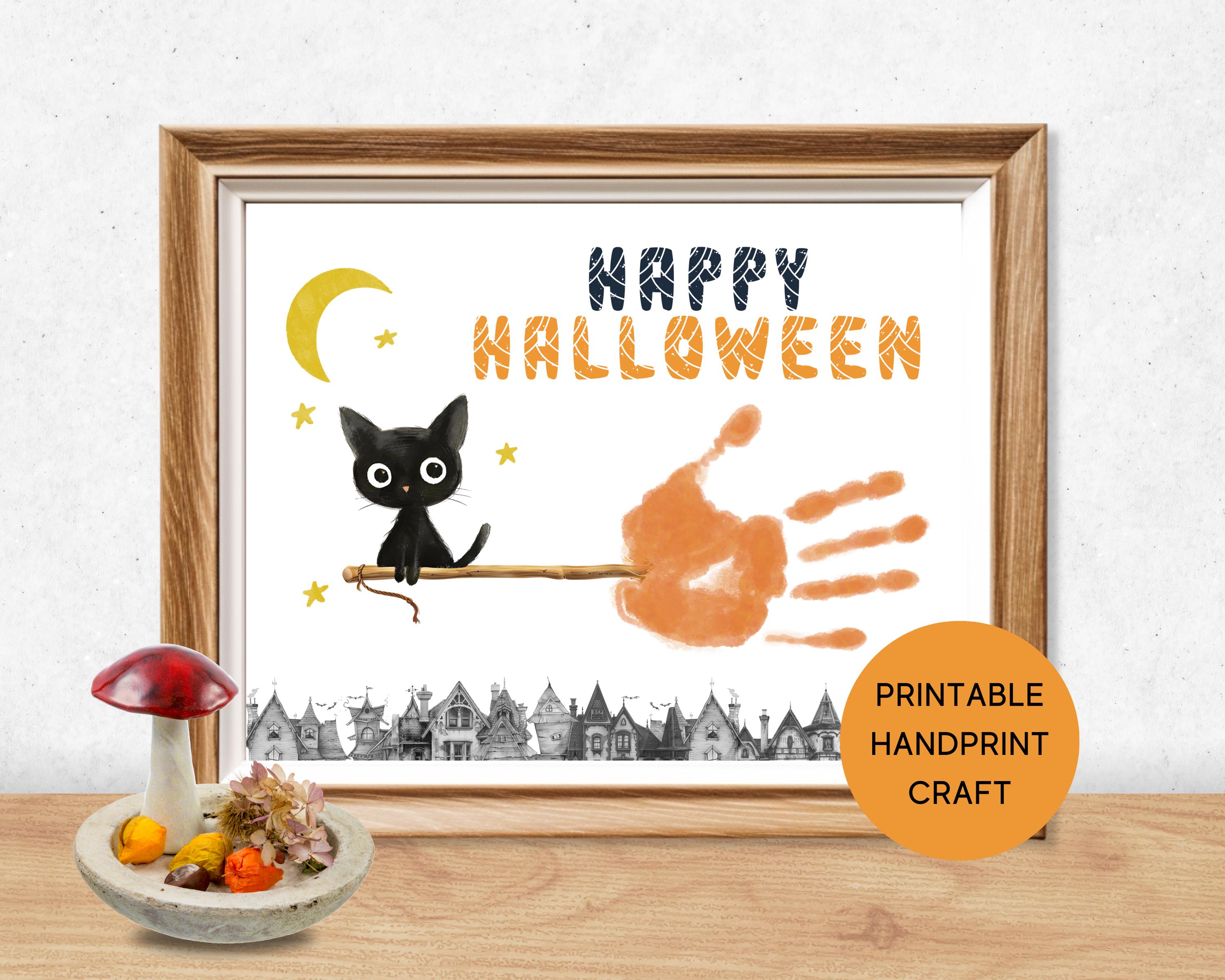 Halloween Handprint Art Craft • Printable Craft • Handprint Halloween ...