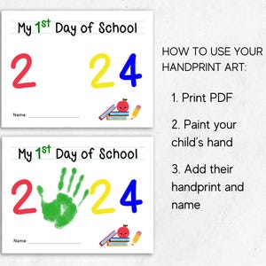 First Day of School Handprint Art Back to School Craft Handprint Craft ...