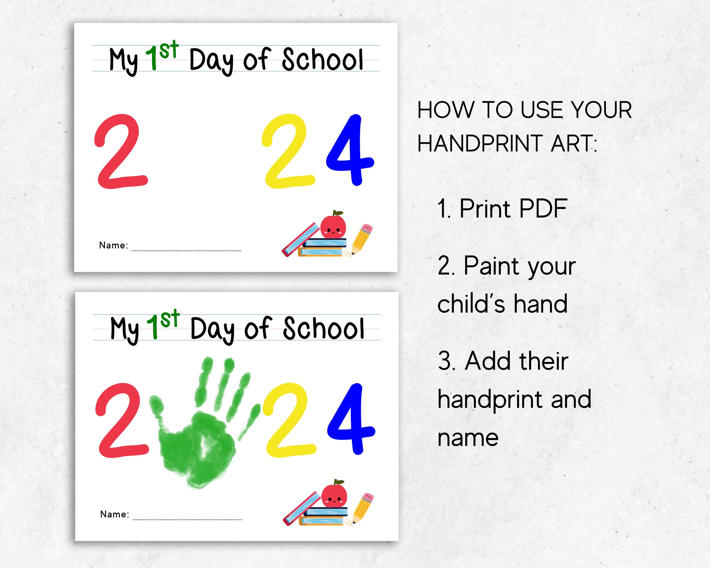 First Day of School Handprint Art Back to School Craft Handprint Craft ...
