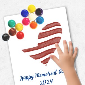Memorial Day Handprint Art • Memorial Day Patriotic Activity ...