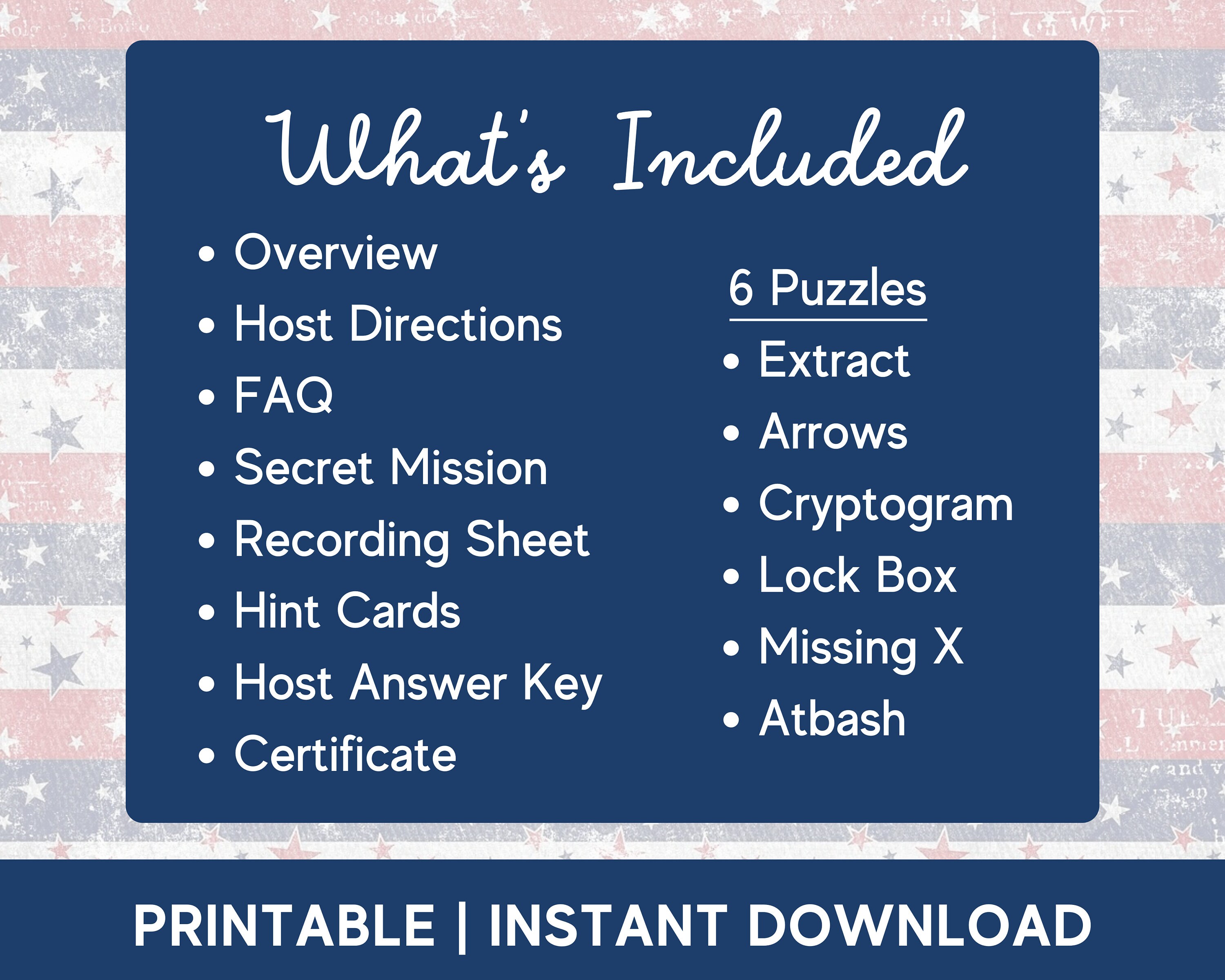 Escape Room Printable for Kids • Independence Day Escape Room Kit • 4th ...