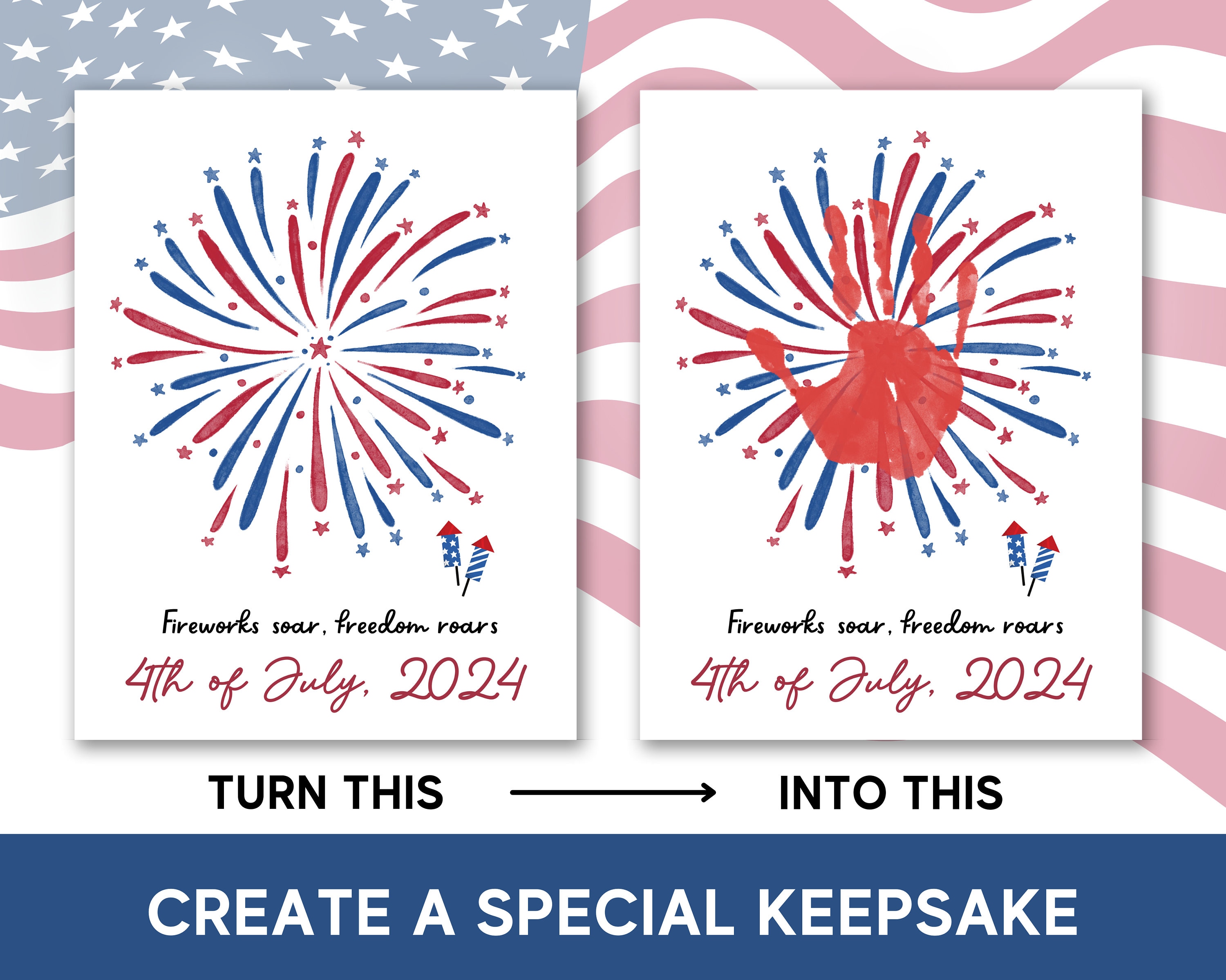 Fourth of July Handprint Art • Independence Day Patriotic Activity ...