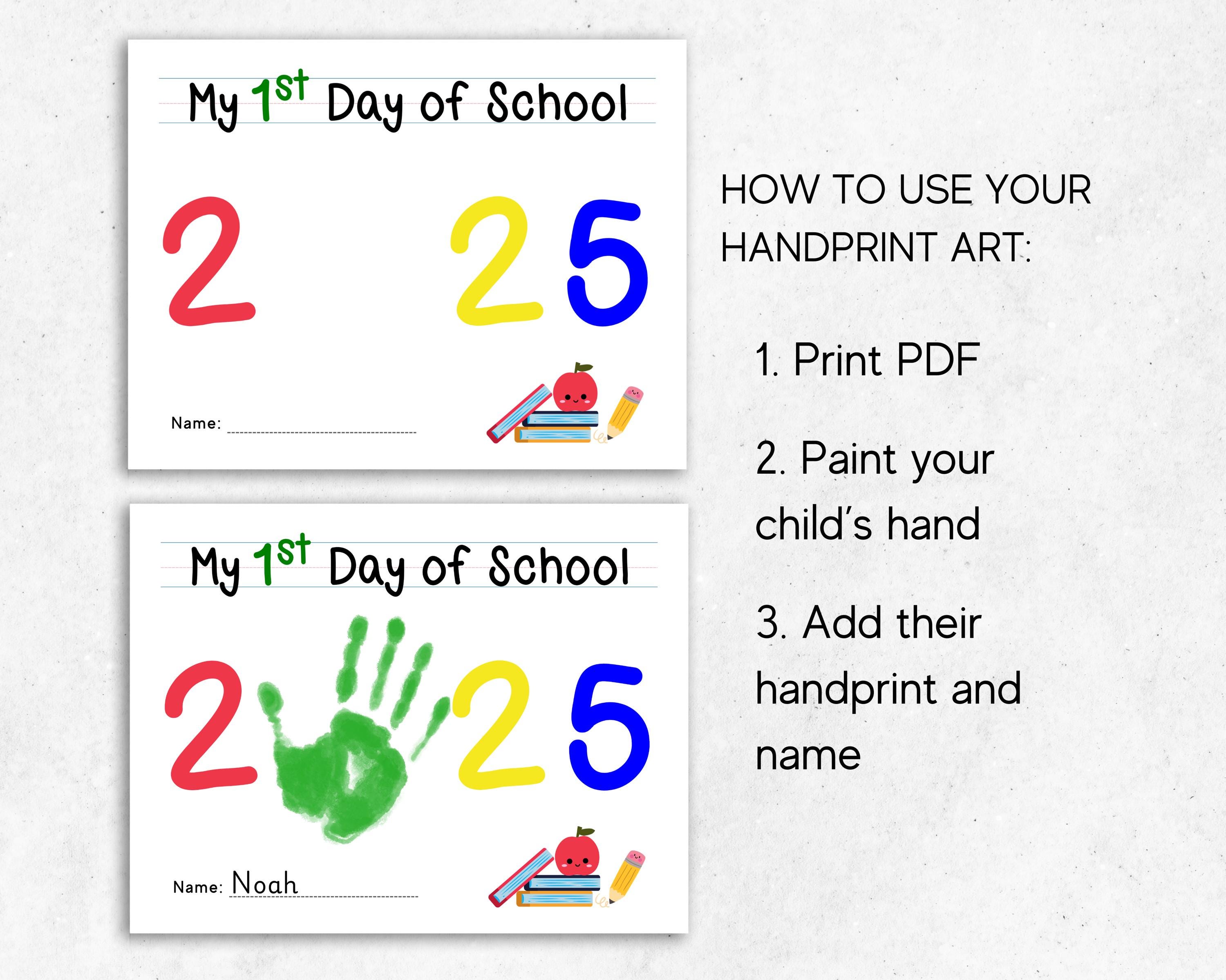 First Day of School Handprint Art • Back to School Craft • Handprint ...