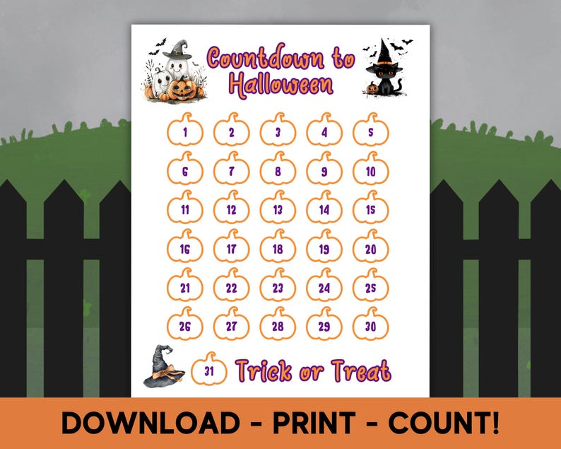 Halloween Countdown Calendar • Classroom Halloween Decor • Halloween ...