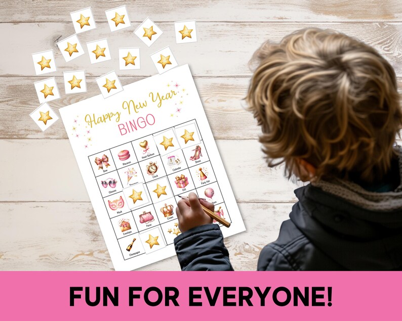 50 New Years Bingo Cards Printable Game, New Years Eve Party Activity ...