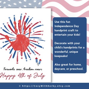 Fourth of July Handprint Art • Independence Day Patriotic Activity ...