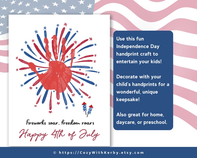 Fourth of July Handprint Art • Independence Day Patriotic Activity ...