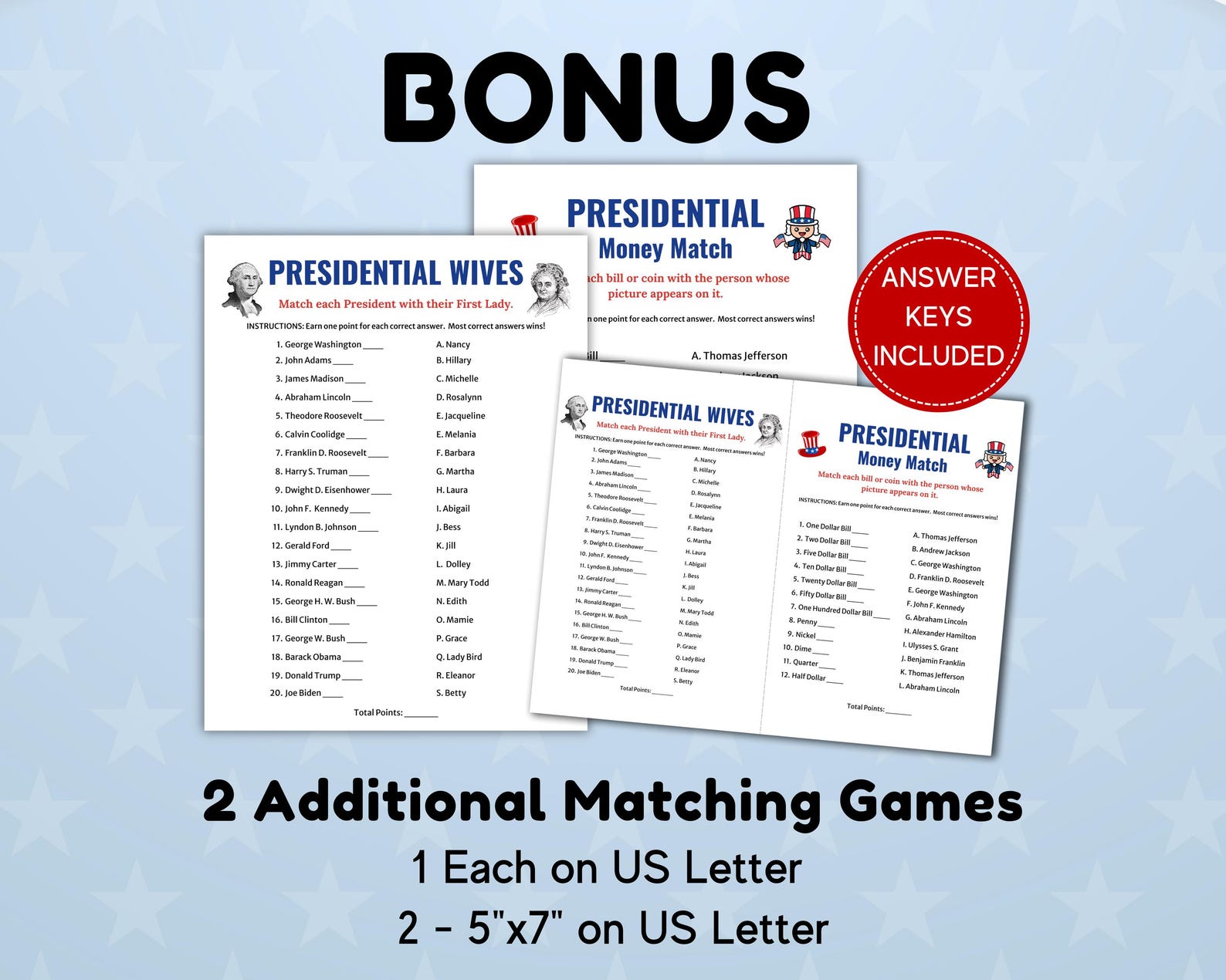 Presidents Day Trivia Game, US Presidents Printable Quiz, US History ...