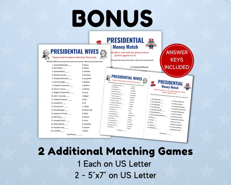Presidents Day Trivia Game, US Presidents Printable Quiz, US History ...