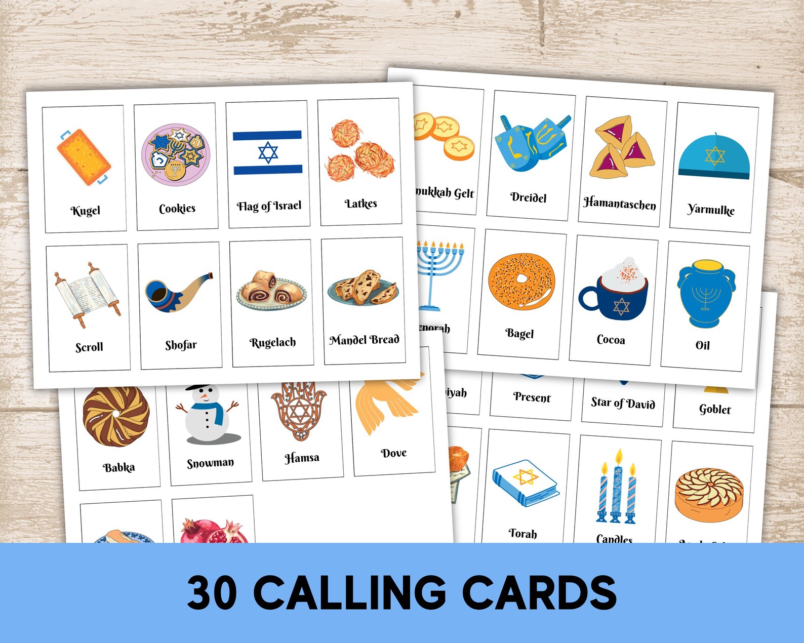 Hanukkah Bingo Game Printable Activity for Family, Kids, Teens ...
