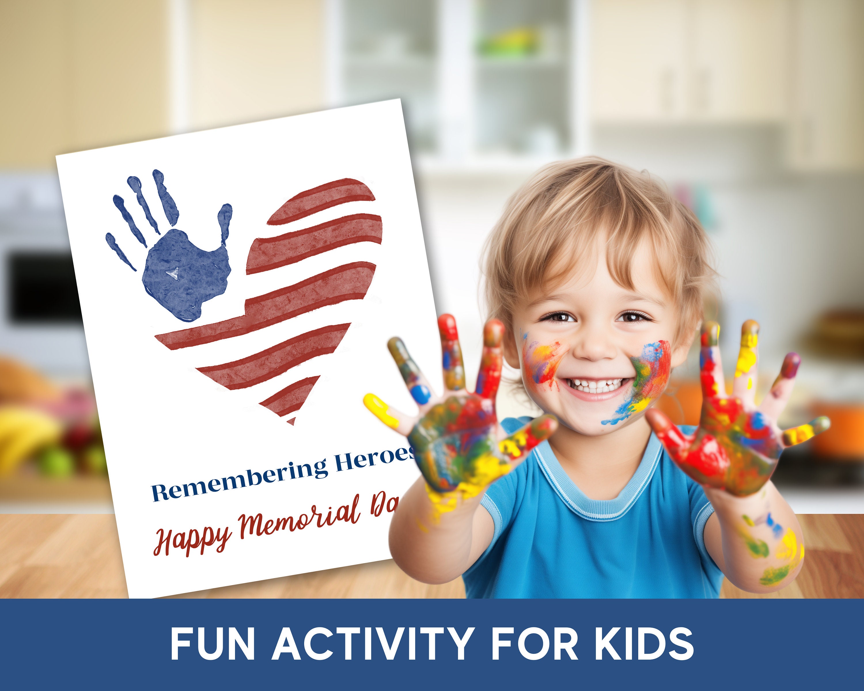 Memorial Day Handprint Art • Memorial Day Patriotic Activity ...