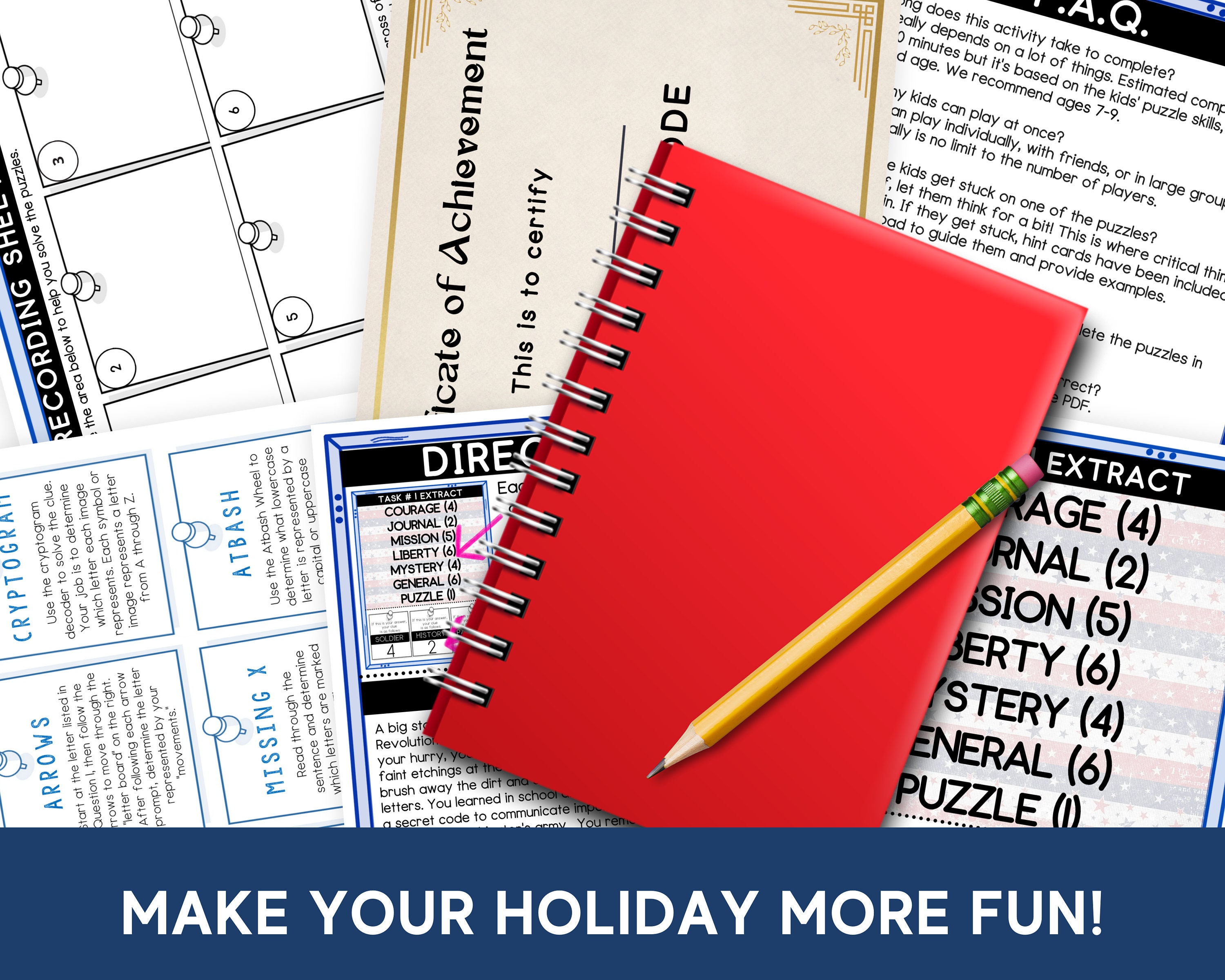 Escape Room Printable for Kids • Independence Day Escape Room Kit • 4th ...