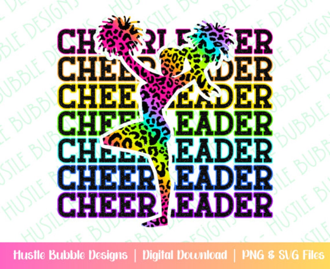 Lisa Frank Rainbow and Leopard Cheer Sublimation PNG Files: - Etsy