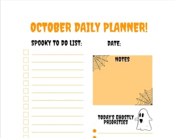 Halloween Daily Planner Cute Digital Download - Etsy