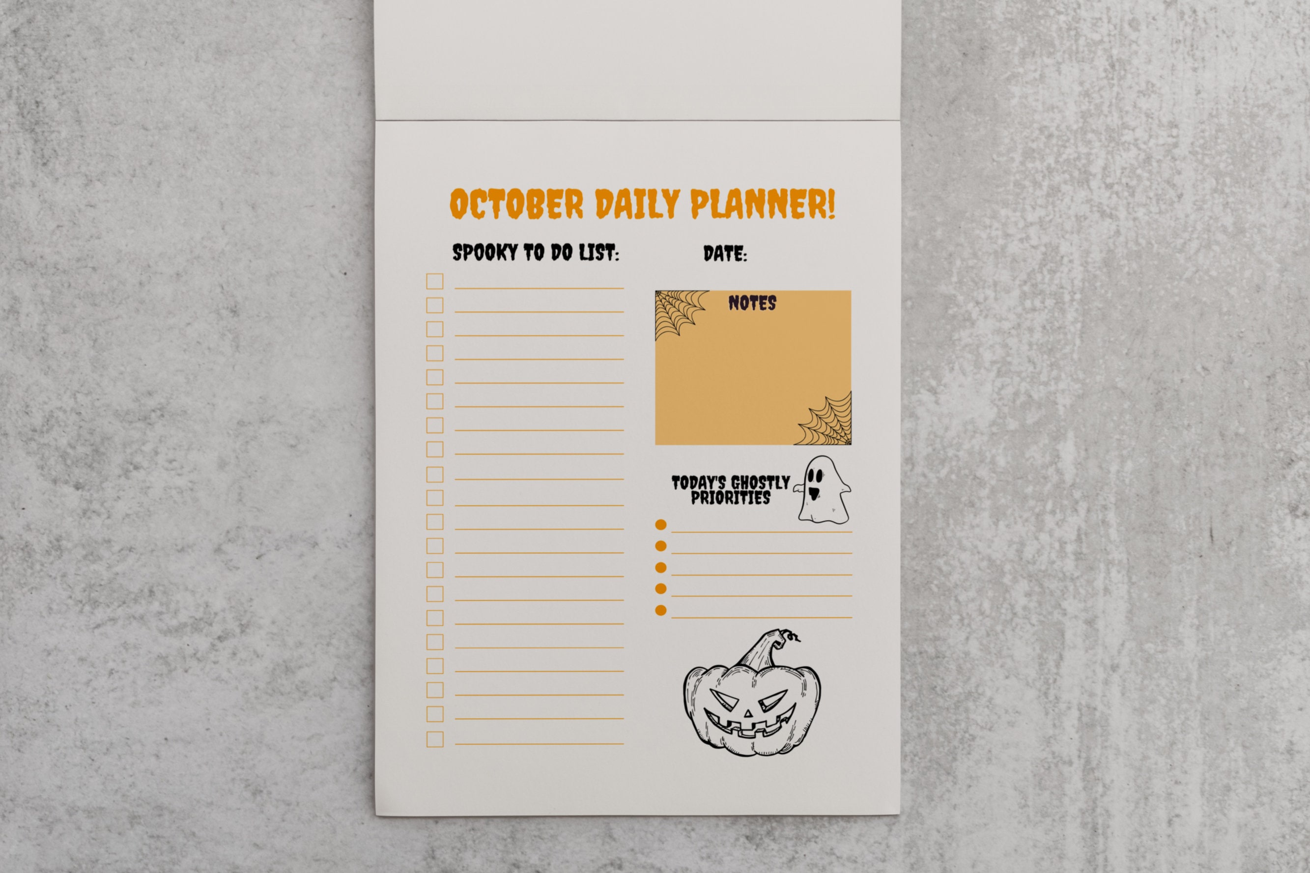 October Planner Worksheet, Spooky Season to Do List, Digital Download ...