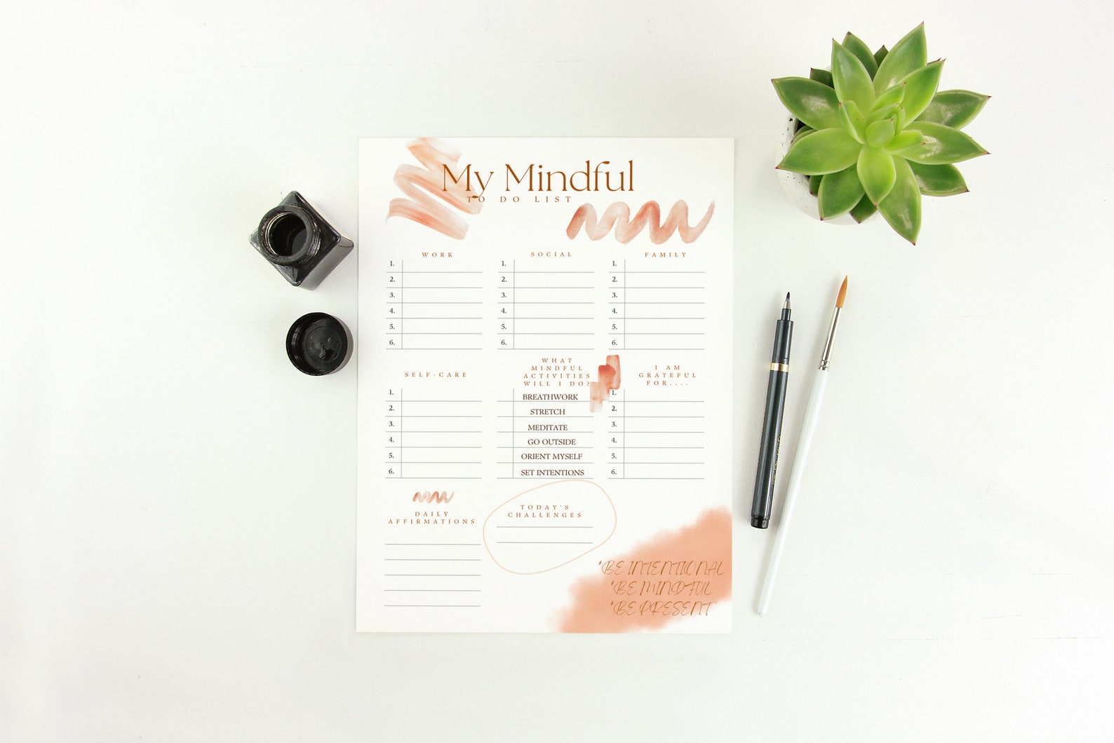 Mindful to Do List Sheet, Mindfulness, Daily to Do List, Therapeutic ...