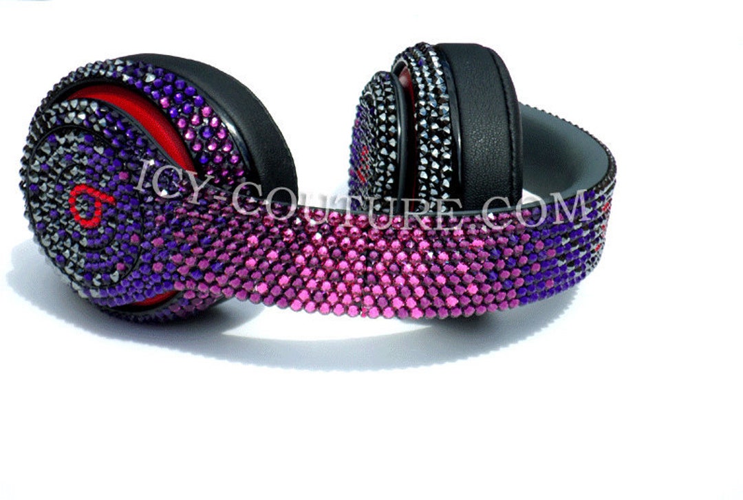 Custom Bling Beats Design With Swarovski Crystals Double Purple Ombre ...