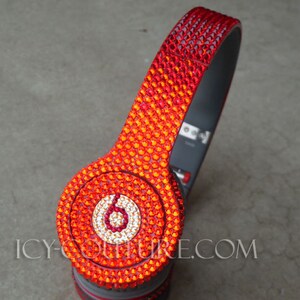 RED OMBRE Custom Bling Beats Design Swarovski Crystals - Etsy