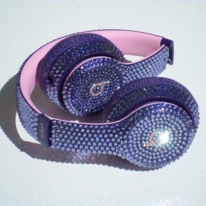 Crystal Bling Beats Design Custom Rhinestone Headphones Lavender ...