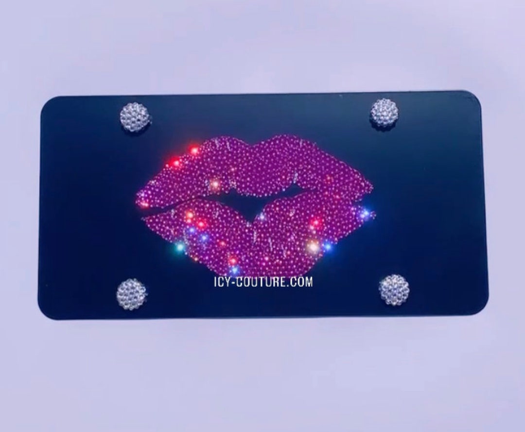 KISS PRINT Custom Bling License Plate With Swarovski Crystals - Etsy