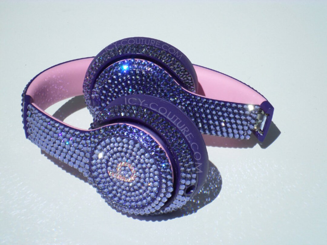 Crystal Bling Beats Design Custom Rhinestone Headphones Lavender ...