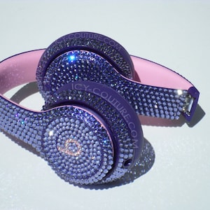 Crystal Bling Beats Design Custom Rhinestone Headphones Lavender ...
