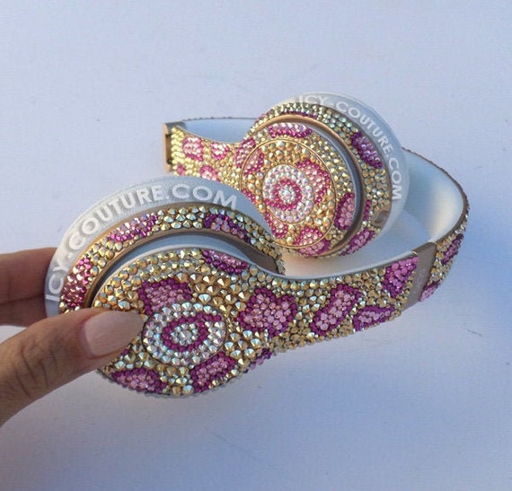 Pink Beats Headphones With Rhinestones