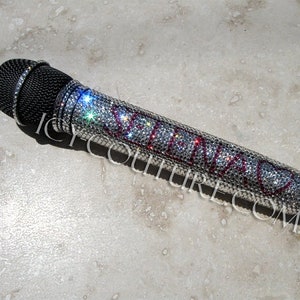 Custom Name Crystal Microphone Design With Swarovski Crystals - Etsy